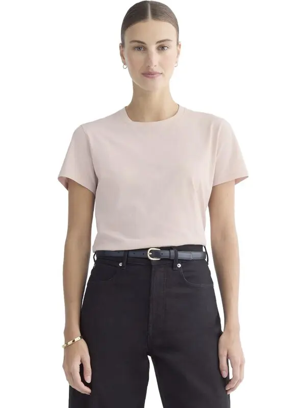 Everlane Box-cut Essential Cotton T-shirt - Soft Rose | No Pocket